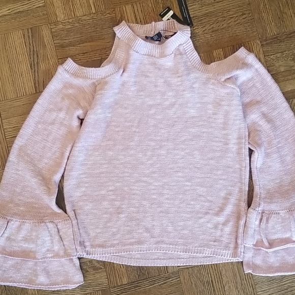 Express | Sweaters | Express Pink Cold Shoulder Sweater New W Tag ...